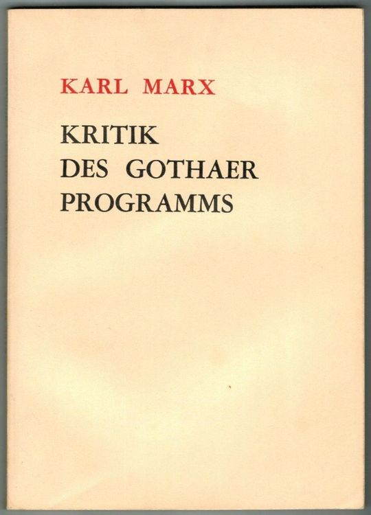 Karl Marx; Kritik des Gothaer Programms ' | Kaufen auf Ricardo