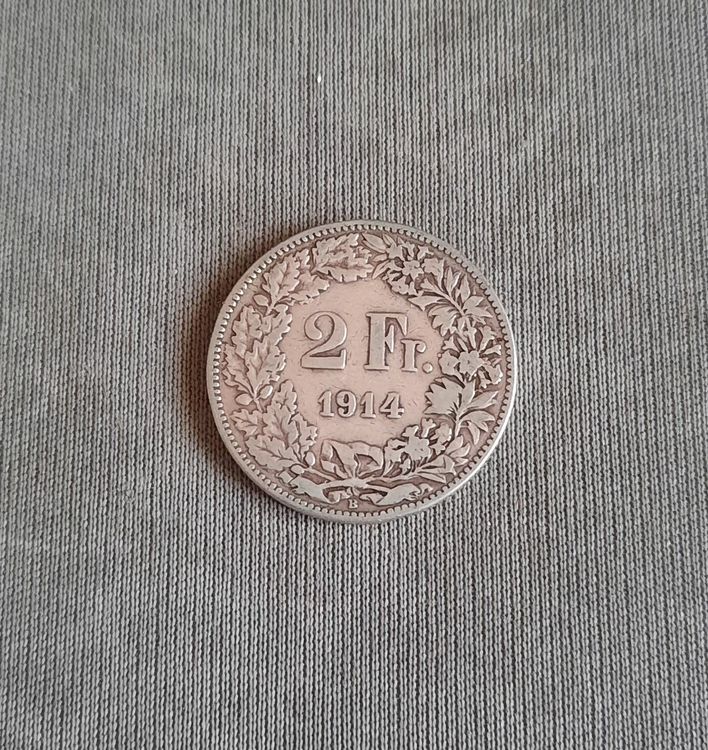 Pièce de CHF 2.-- 1914 (Gebraucht) in Cornaux NE für CHF 5 – mit Lieferung auf Ricardo kaufen