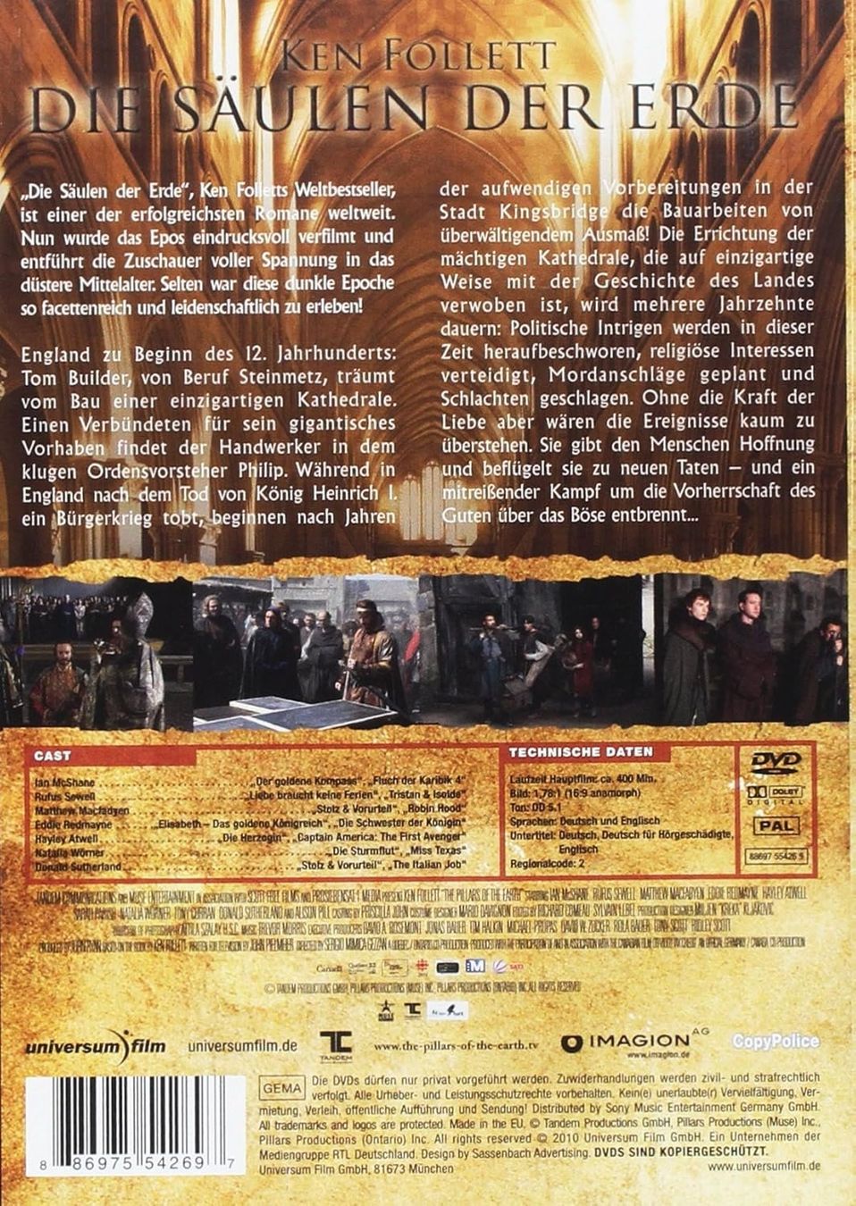 Die Säulen der Erde - Ken Follett (4 DVD's) (Gebraucht) in Männedorf ...