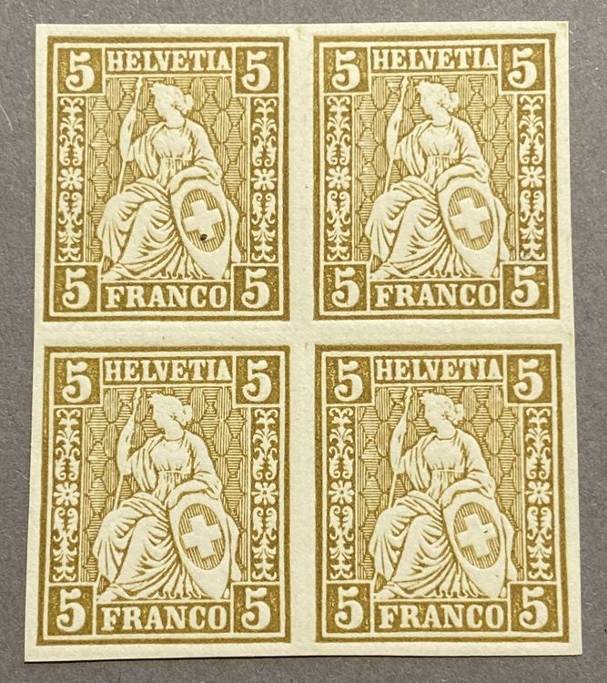 Sitz.Helv. Probedruck Viererblock 5 Rp. (Gebraucht) in Steinhausen für CHF 68 – mit Lieferung ...