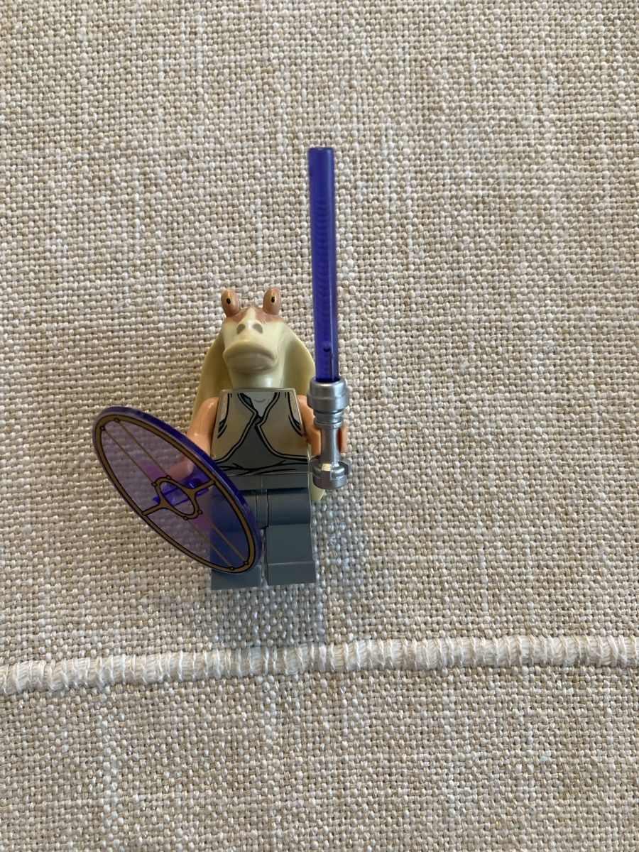 LEGO Star Wars – Jar Jar Binks Minifigur mit Schild & Lichts (Gebraucht ...
