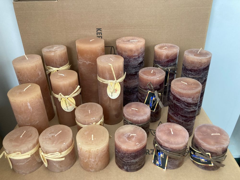 Kerzen Restposten Paket mit 8 Kilo Kerzen braune Farbtöne (Neu (gemäss ...
