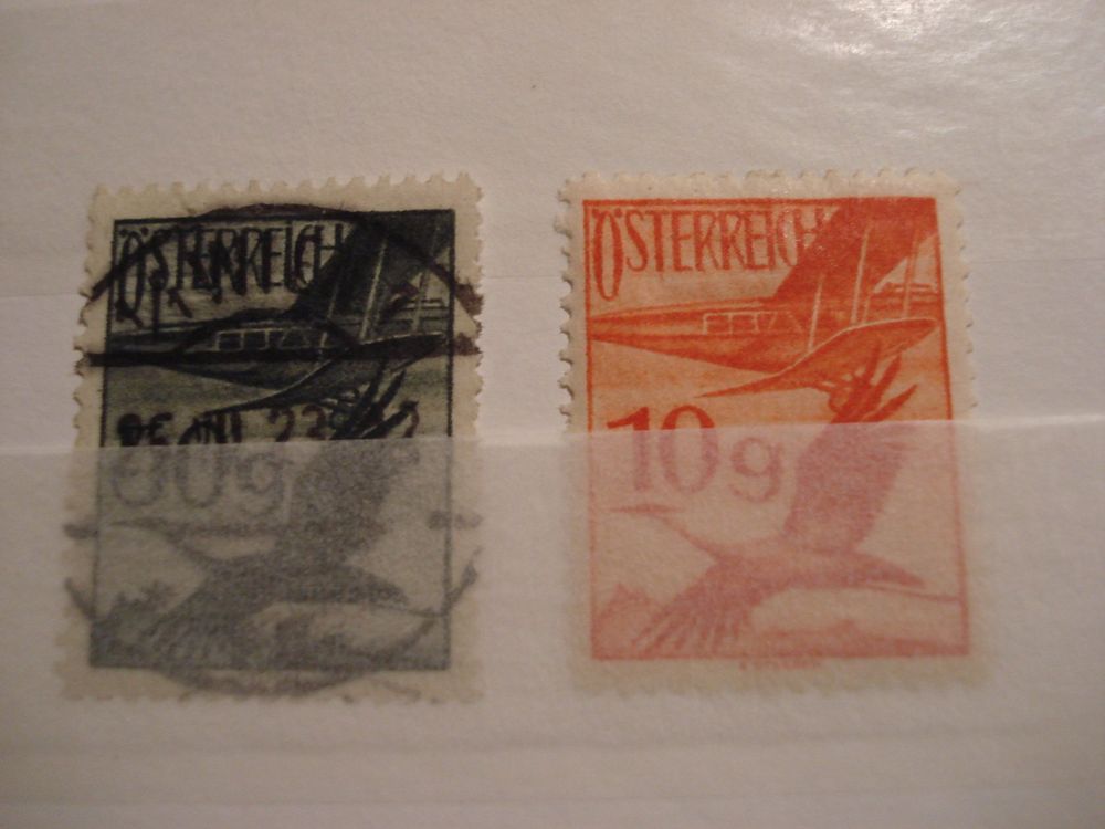 Österreich 2 alte Flugpostmarken um 1930, o (Gebraucht) in Niederwil AG für CHF 1.1 – mit ...