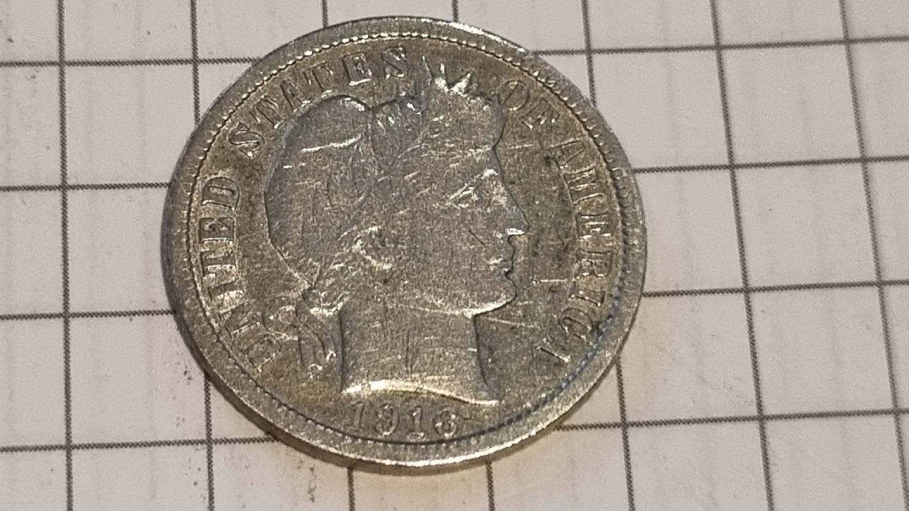 Pièce de 10 cents US Barber Dime de 1916 rare! silver (D'occasion) à ...