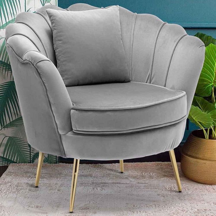 Sessel Samt Grau