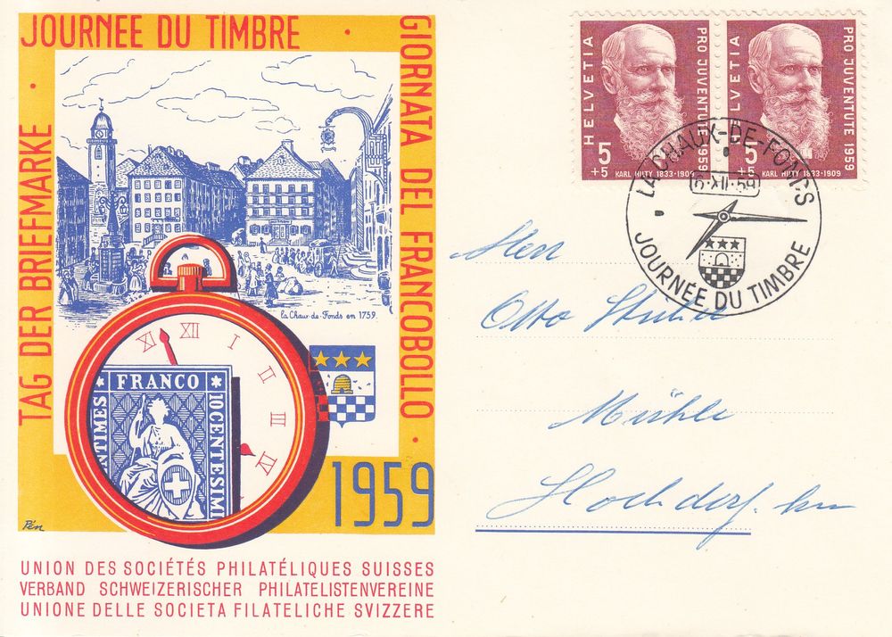 TdB 1959 La-Chaux-de-Fonds, Karte mit SST S. 497 (Gebraucht) in Bürglen TG für CHF 3 – mit ...