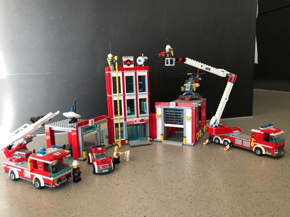 LEGO CITY Feuerwehrstation 60110 & 60107 Feuerwehr-LKW (Gebraucht) in ...