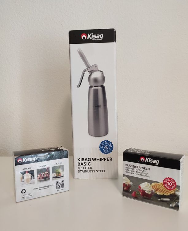 Kisag Whipper 0.5 Liter Edelstahl Schaumbläser mit 20 Kapsel | Kaufen auf Ricardo