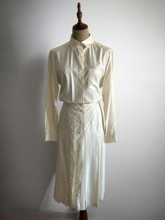 Karl Lagerfeld Vintage Bluse & Jupe/ Creme / Seide / Gr. 40 (Gebraucht ...
