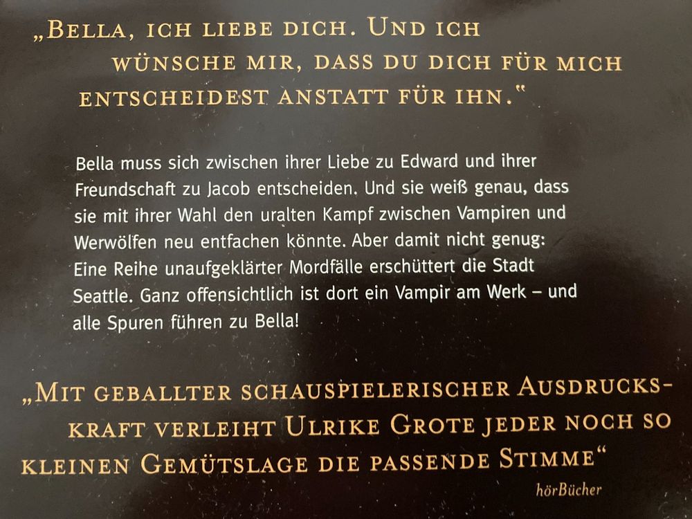 Hörbuch Stephenie Meyer: eclipse Biss zum Abendrot 6 CD's (Gebraucht ...