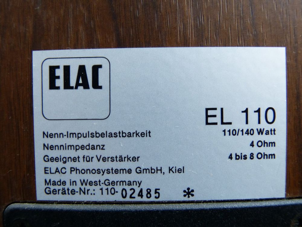 ELAC EL110 Standlautsprecher. Vintage und gut (Gebraucht) in Rheineck ...