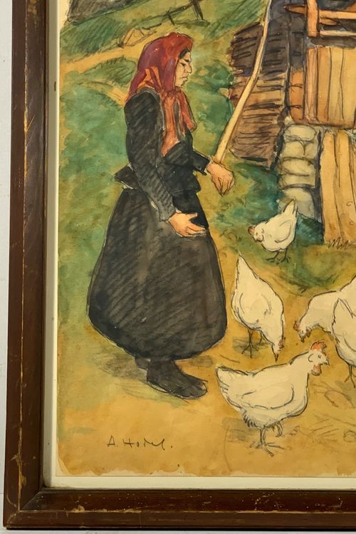 Aquarell Bündner Landschaft unleserlich Signiert | Kaufen auf Ricardo