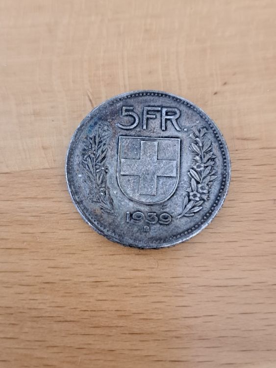 Silbermünze 5 Franken 1939 | Kaufen auf Ricardo