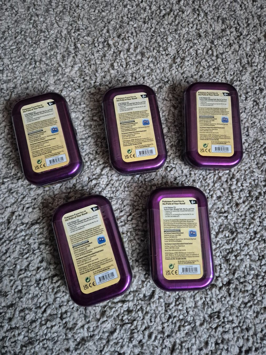 5 x Pokemon Mini Tin's, Artset von Shrouded Fable (Neu und ...