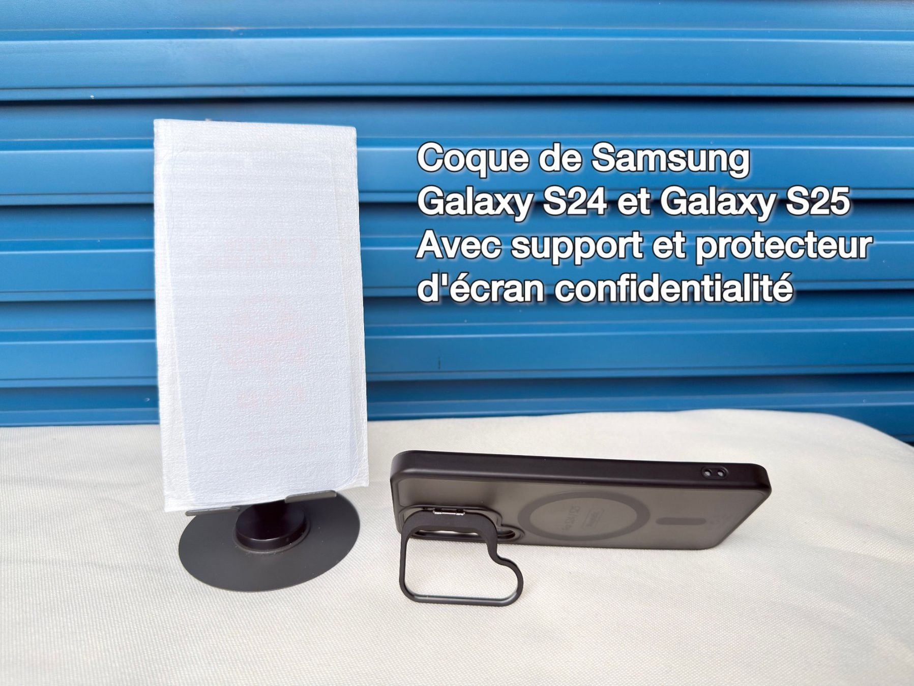 Coque Samsung Galaxy S24/ S25 avec support+ protection écran (Neuf avec ...