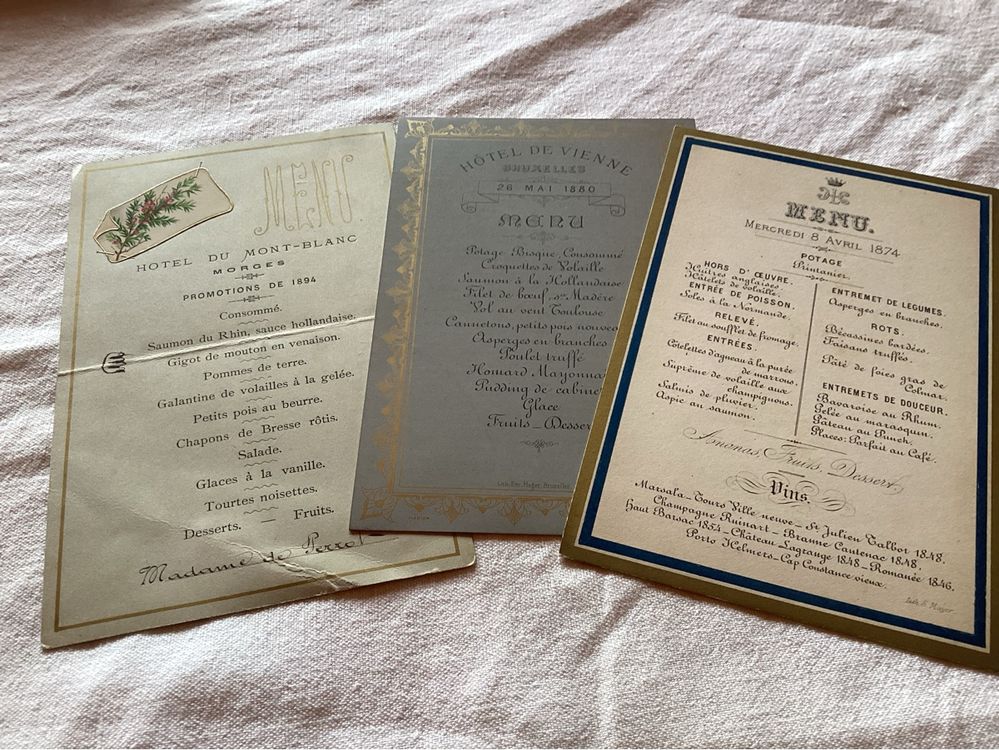 Menus 3 pièces 1874- 1880- 1894 intéressants 1 x morges1894 | Kaufen ...