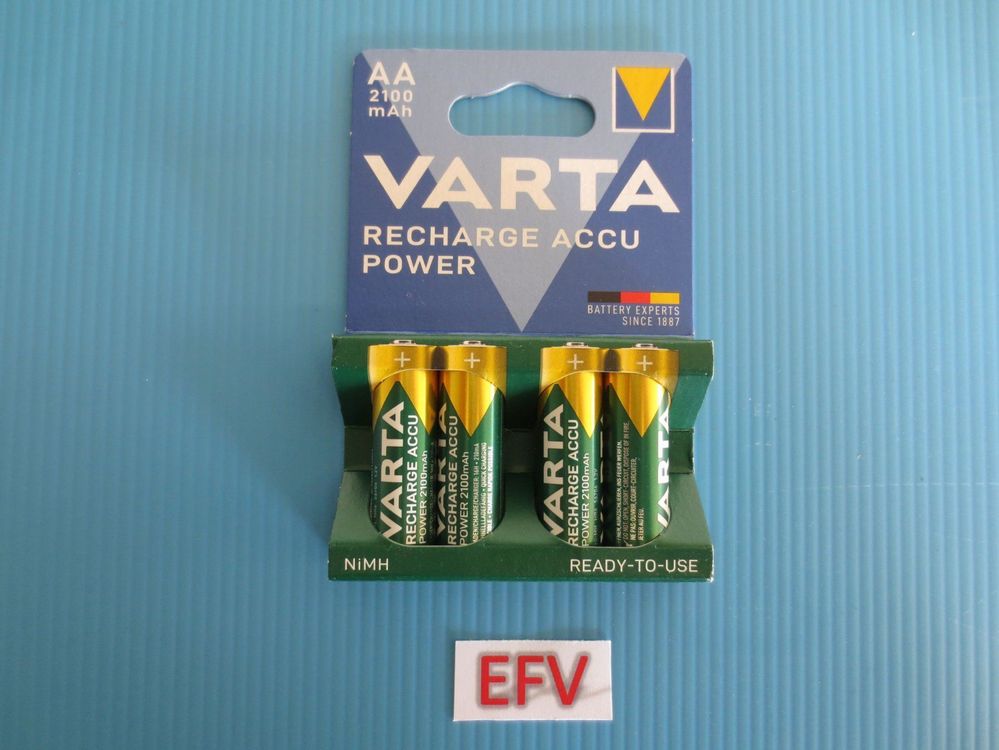4 Stk. AA Varta Recharge Accu Power 2100mAh Wiederaufladbare (Neu und ...