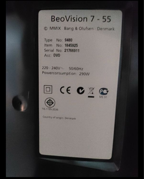 Bang & Olufsen BeoVision 7-55 BluRay LED TV (Gebraucht) in Sursee für CHF 400 – nur Abholung auf ...