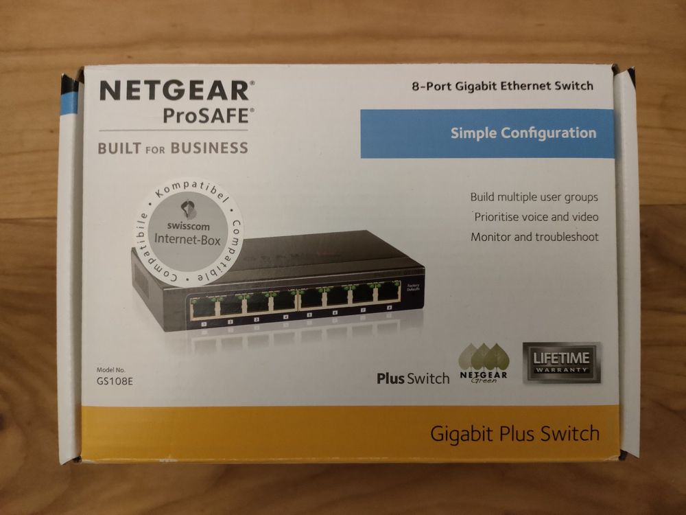 8-Port Gigabit Switch | Netgear ProSAFE GS108e v2 | mit OVP (Gebraucht ...