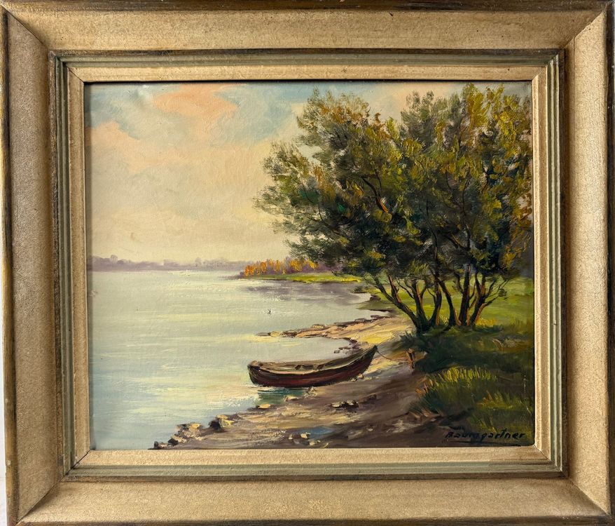 Boot am Seeufer", Gemälde Baumgartner Signiert (Gebraucht) in Neuhausen am Rheinfall für CHF 10 ...