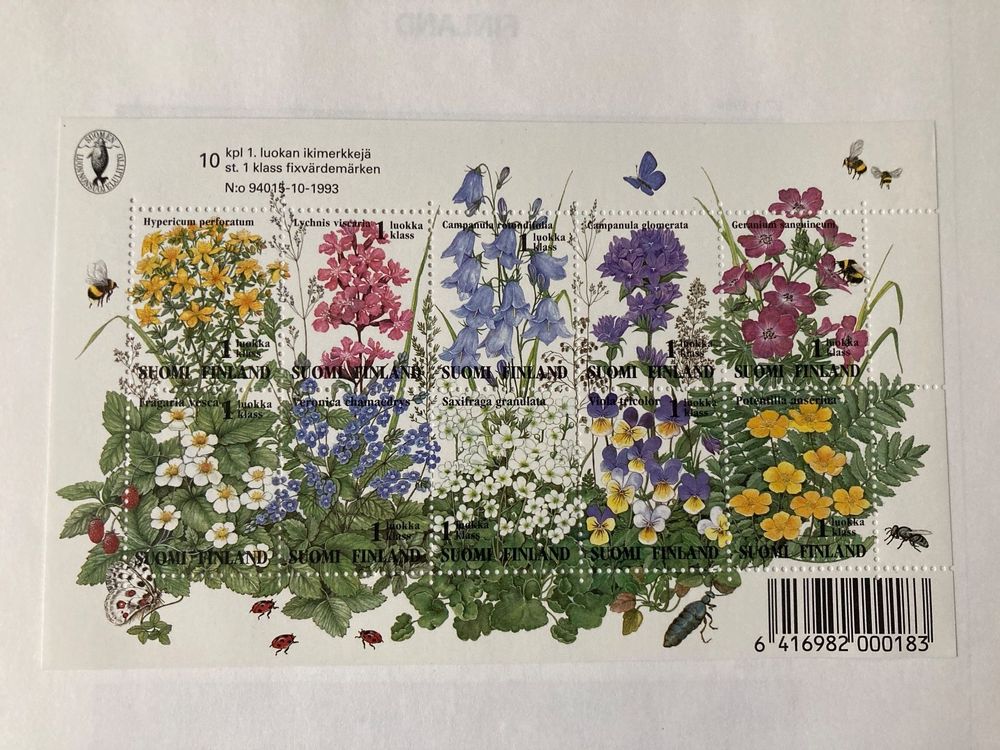 FINNLAND 1994 WIESENBLUMEN FLORA NATUR BLOK 13 ** (Neu (gemäss ...