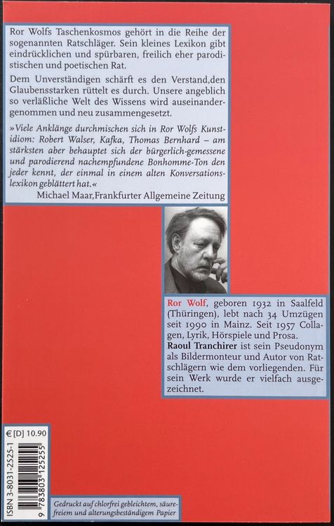 Ror Wolf - Raoul Tranchirers Taschenkosmos (Neu (gemäss Beschreibung ...