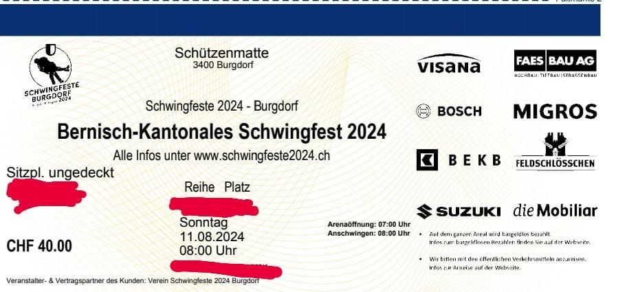 Bernisch-Kantonales Schwingfest 2024 (Neu und originalverpackt) in Bern für CHF 255 – nur ...