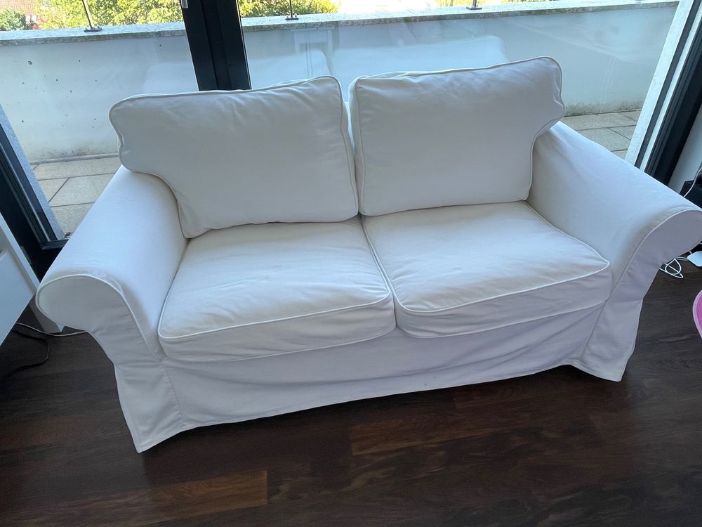 EKTORP 2er-Sofa weiss IKEA (Gebraucht) in Stallikon für CHF 70 – nur Abholung auf Ricardo kaufen