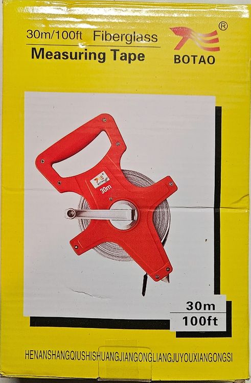 30m Fiberglas Messband Kurbel Massband BOTAO Neu OVP (Neu (gemäss ...