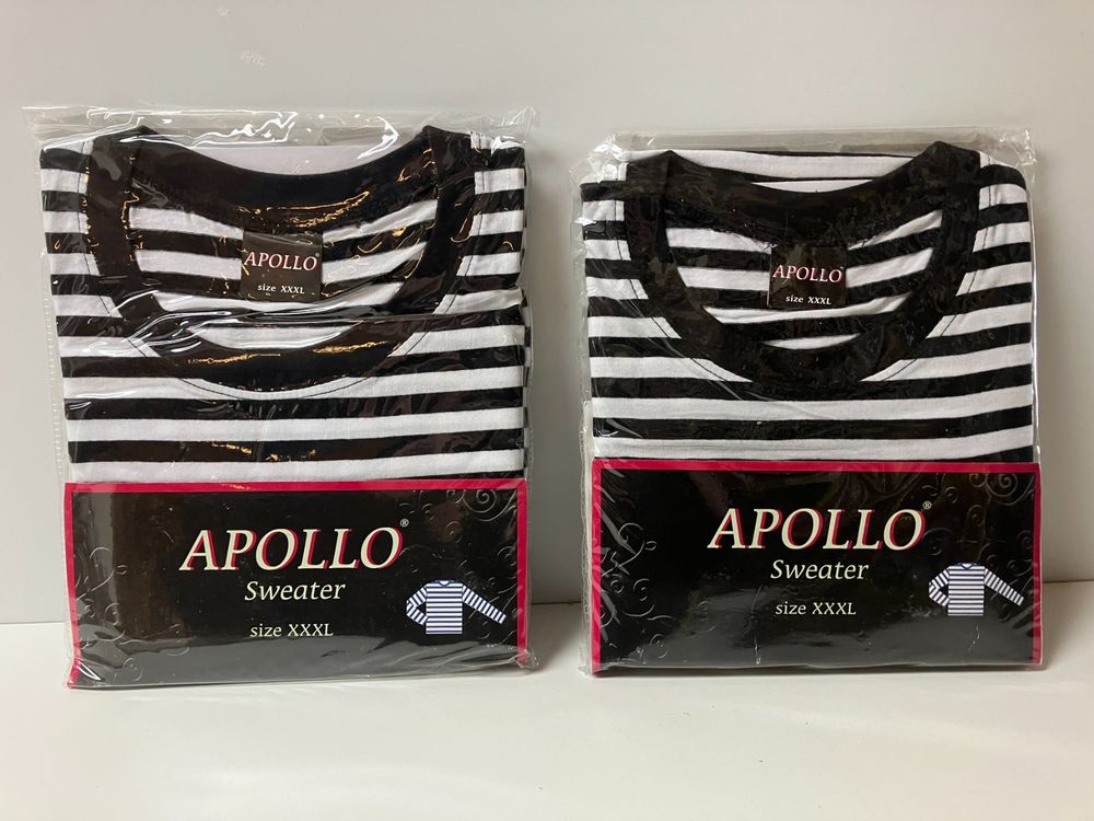 2x Apollo Langarm-Sweater XXXL Black-White NEU ab 1.-Fr (Neu (gemäss ...