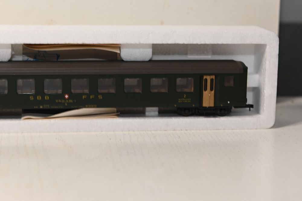 SBB 2 Kl Personenwagen grün Roco HO/DC mit OVP | Acheter sur Ricardo
