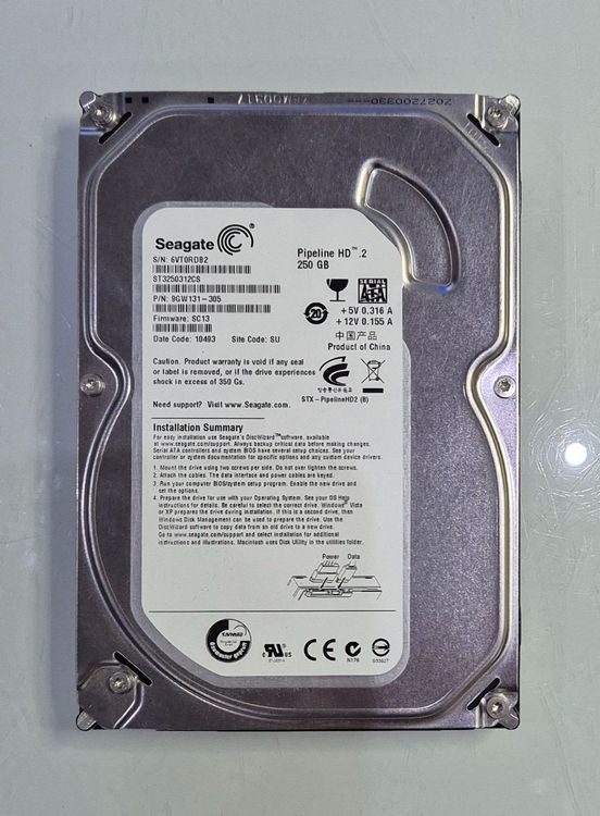 Segate STX Pipeline HD2, 250GB, SATA, high-end HDD - DVR (Gebraucht) in ...