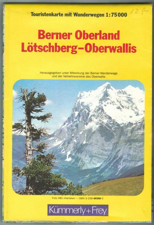 Landkarte Berner Oberland - Oberwallis 1987 mit Wanderwegen | Kaufen auf Ricardo