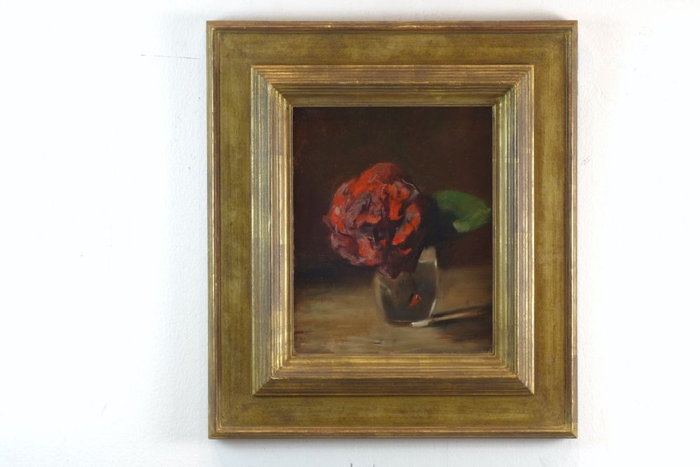Werner Weber, Schweizer Kunst, Stillleben mit roter Rose | Kaufen auf Ricardo
