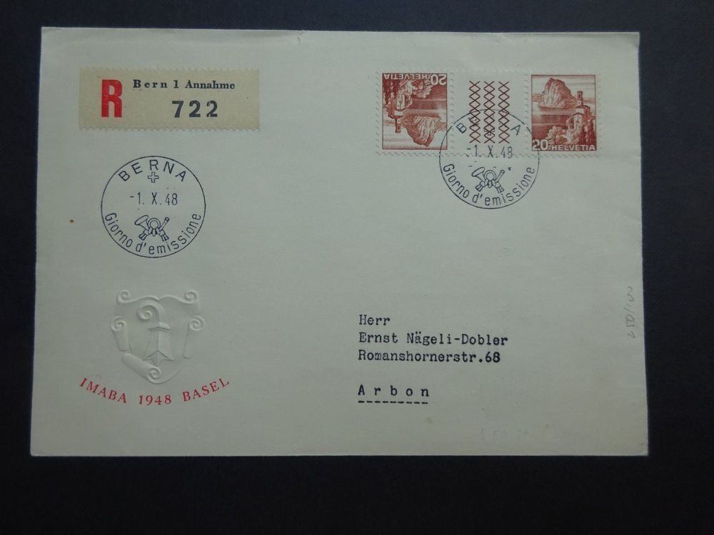 1948 FDC BERNA Landschaftsbilder (Gebraucht) in Appenzell-Steinegg für CHF 9 – mit Lieferung auf ...