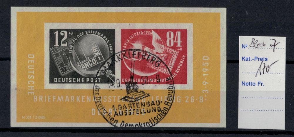 DDR DEBRIA Block 7 gestempelt (Antik) in Bern 14 für CHF 33 – mit Lieferung auf Ricardo kaufen