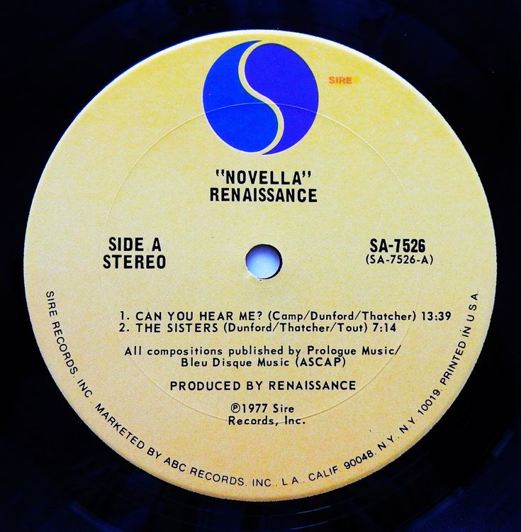 Vinyl / LP Album « Renaissance - Novella » - 1977. (Gebraucht) in ...