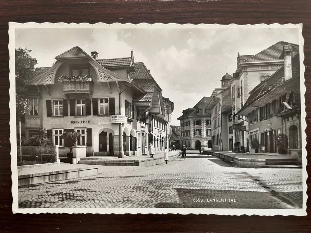 LANGENTHAL belebte Ortspartie, Velo, Papierhaus, 1944 (Gebraucht) in ...