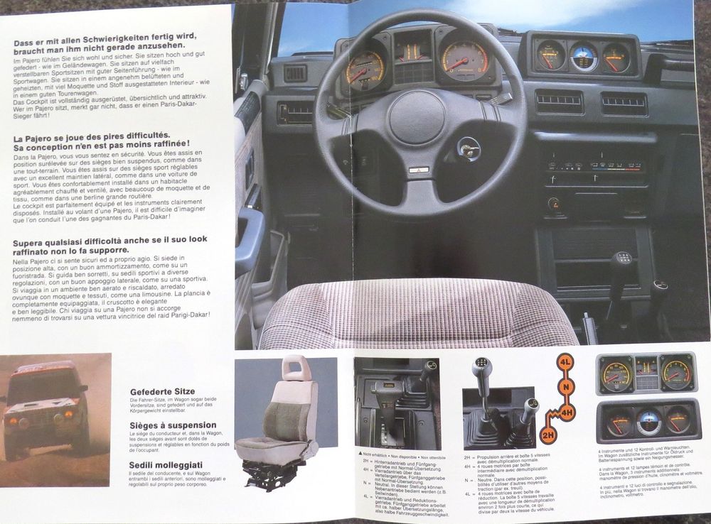 Prospekt Mitsubishi Pajero von 1988 inkl. Preisliste ( CH ) | Kaufen auf Ricardo