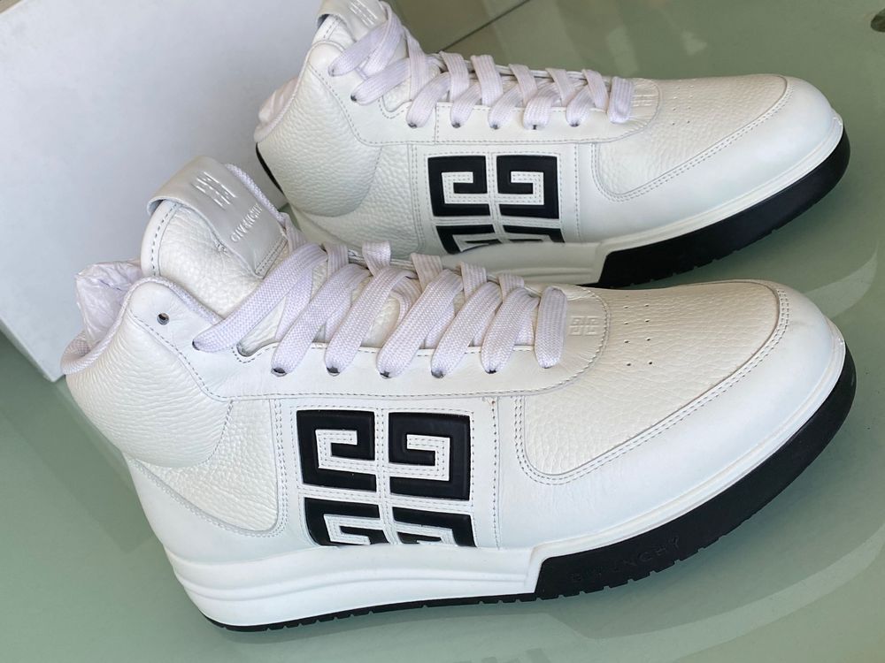 GIVENCHY G4 Logo Tatto Weiss Leder Hi Top Sneakers 41 NEU (Neu (gemäss ...