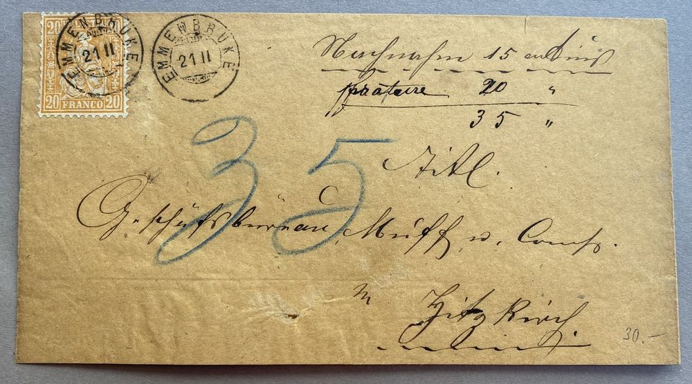 32 N-Brief Emmenbrücke-Hitzkirch Zwergstempel Emmenbrücke (Gebraucht) in Steinhausen für CHF 14 ...