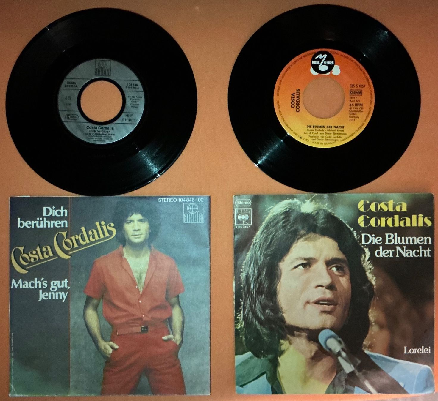 2x Vinyl Single Schallplatte / Costa Cordalis / Dich berühre (Gebraucht ...