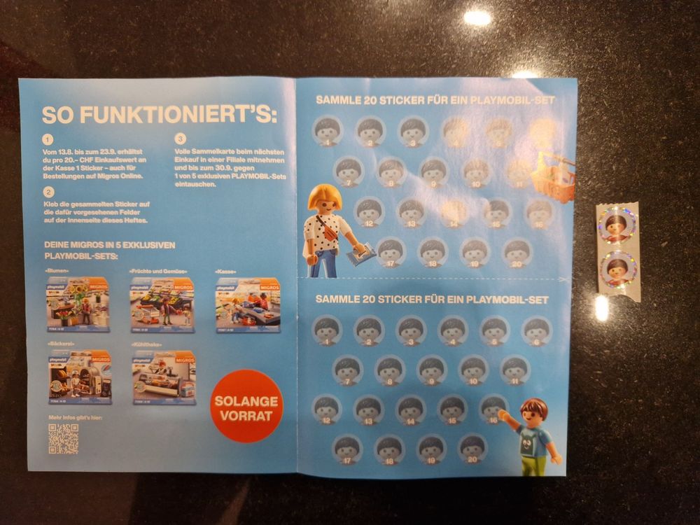 2 Playmobil Mania Migros Sticker (Neu und originalverpackt) in Gasel ...