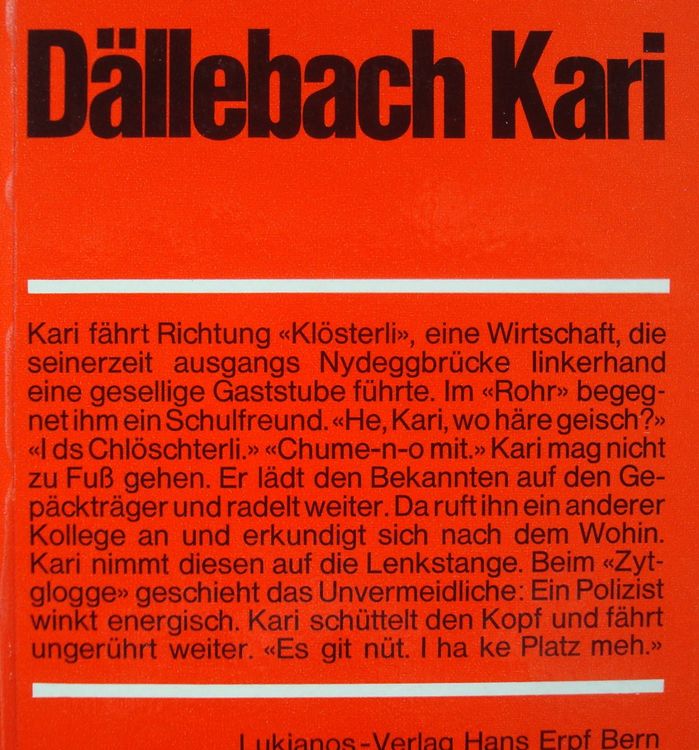 Das Original:Dällebach Kari(ein Berner Original & sein Ende) (Gebraucht ...