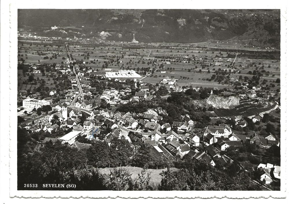 Sevelen (SG) Rheintal - Dorfpartie Kirche - Foto Gross 1961 (Gebraucht) in Engelburg für CHF 11. ...