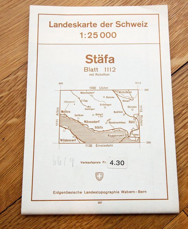 Landeskarte der Schweiz Stäfa - Blatt 1112 - 1:25 000 | Kaufen auf Ricardo