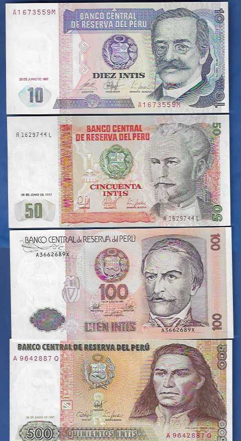 Peru 4 Stück Different Bankfrisch (Neu (gemäss Beschreibung)) in Bellinzona für CHF 1.5 – mit ...