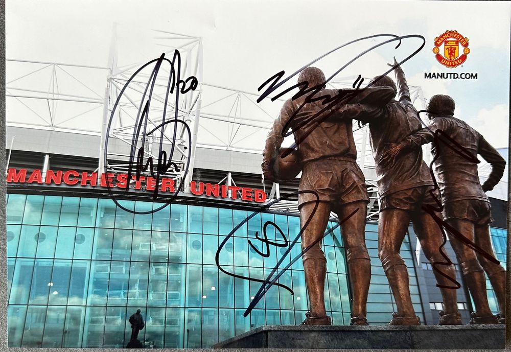 Original signiertes Manchester United Bild United Trinity (Neu und ...