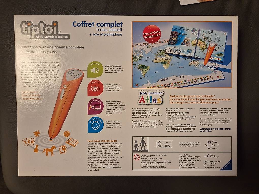 Coffret complet tiptoi avec livre Atlas et un planisphère (D'occasion ...
