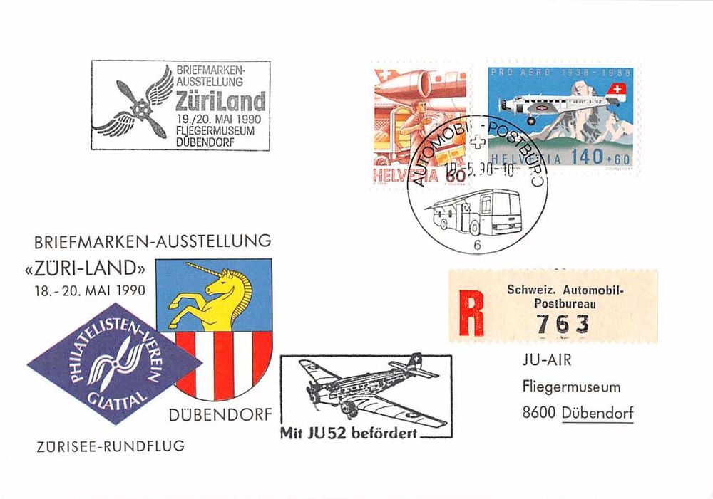 FLUGBRIEF mit Tante JU 1990,ab 1.-- | Kaufen auf Ricardo